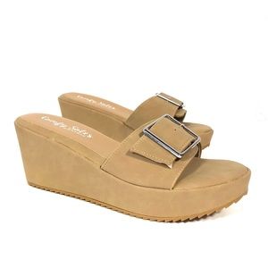 BAMBOO | Shoes | Comfy Soles By Bamboo Natural Sandal Wedges | Poshmark